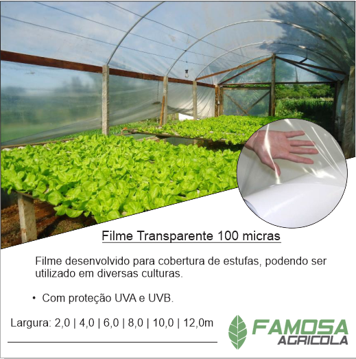 Filme Plástico Transparente 100 Micras - Famosa Telas