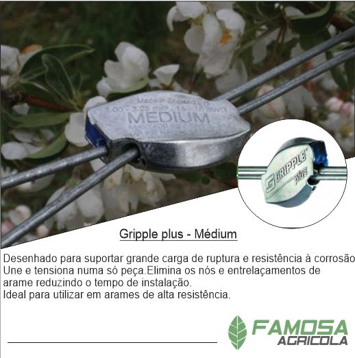 Gripple Plus Medium Kit com 10 unidades - Famosa Telas